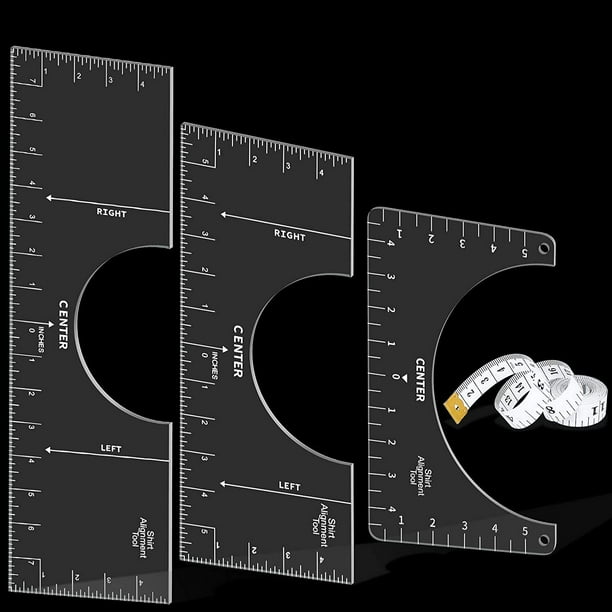 4 Pieces T-Shirt Alignment Ruler Tools T-Shirt Acrylic Ruler Guide to ...