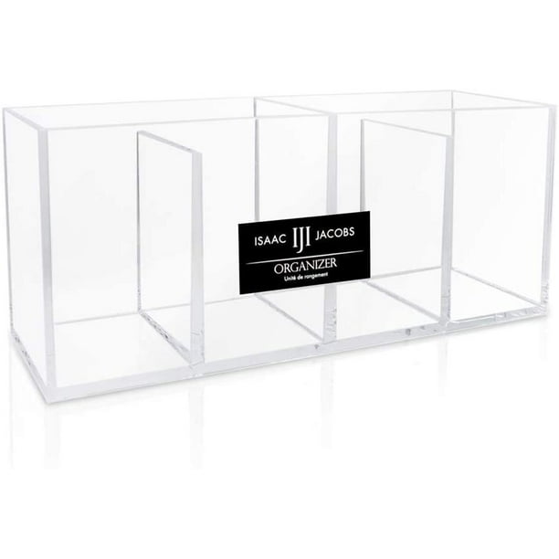 Isaac Jacobs 4-Compartment Clear Acrylic Organizer and Storage Solution ...