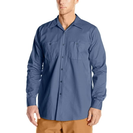 Red Kap Men's Wrinkle-Resistant Cotton Work Shirt, Postman Blue, 3X ...