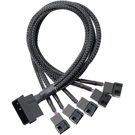 GELRHONR 4-Pin IDE to 3/4-Pin 12V Fan Adapter Splitter Y Power Cable ...