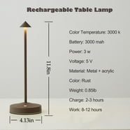 LED Portable Wireless Table Lamp, 3500K Warm White, 3-Level Dimmable, 2 ...