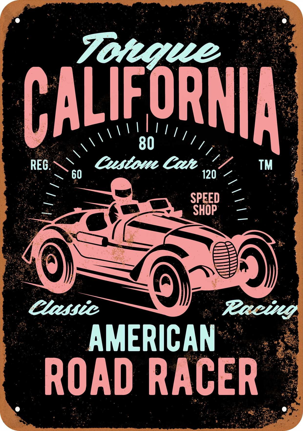 7 x 10 METAL SIGN - Torque California Custom Cars (Dark Background ...