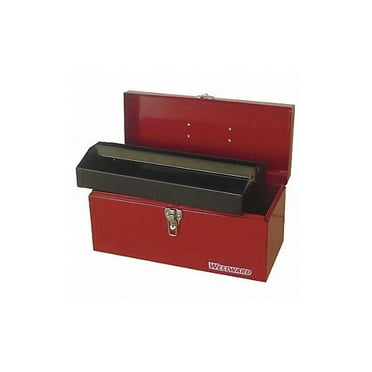 WESTWARD Steel Tool Box, 17 in, Red, Padlockable, Powder Coated, No ...