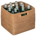 Kouboo Loma Decorative Square Rattan Storage Basket with Handles ...
