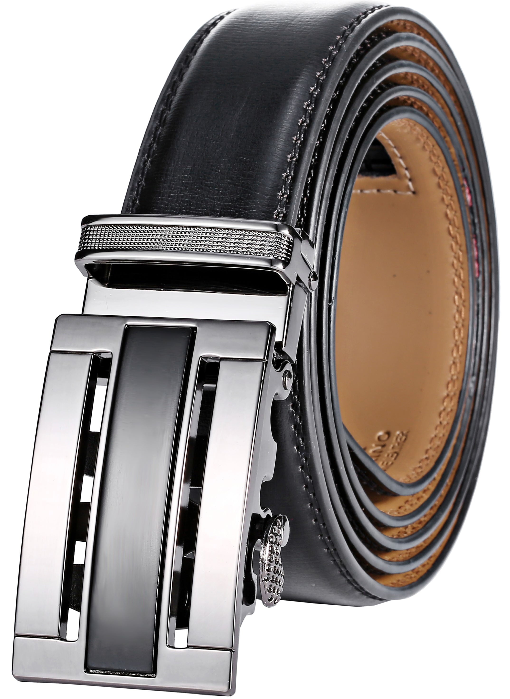 Marino Men’s Genuine Leather Ratchet Dress Belt with Automatic Buckle ...