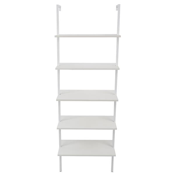 O'force 5-Shelf Wood Ladder Bookcase with Metal Frame, Industrial 5 ...