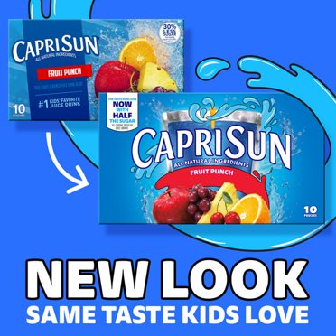 Capri Sun 100% Juice Fruit Punch, Berry & Apple Naturally Flavored ...