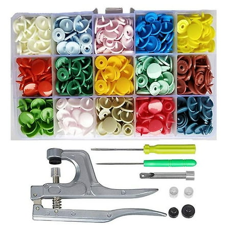 150 Sets T5 Plastic Snap Button With Snaps Pliers Tool Kit & Organizer ...