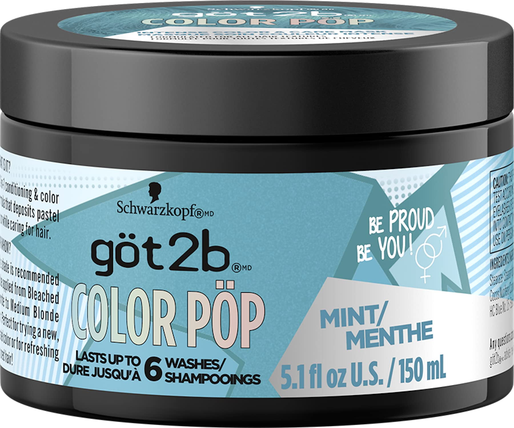 Mascarilla para teñir el cabello Got2B Color Pop Semipermanente Mint 150 ml | Bodega Aurrera en ...