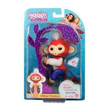 Fingerlings Glitter Monkey - Rose (Pink Glitter) - Interactive Baby Pet ...