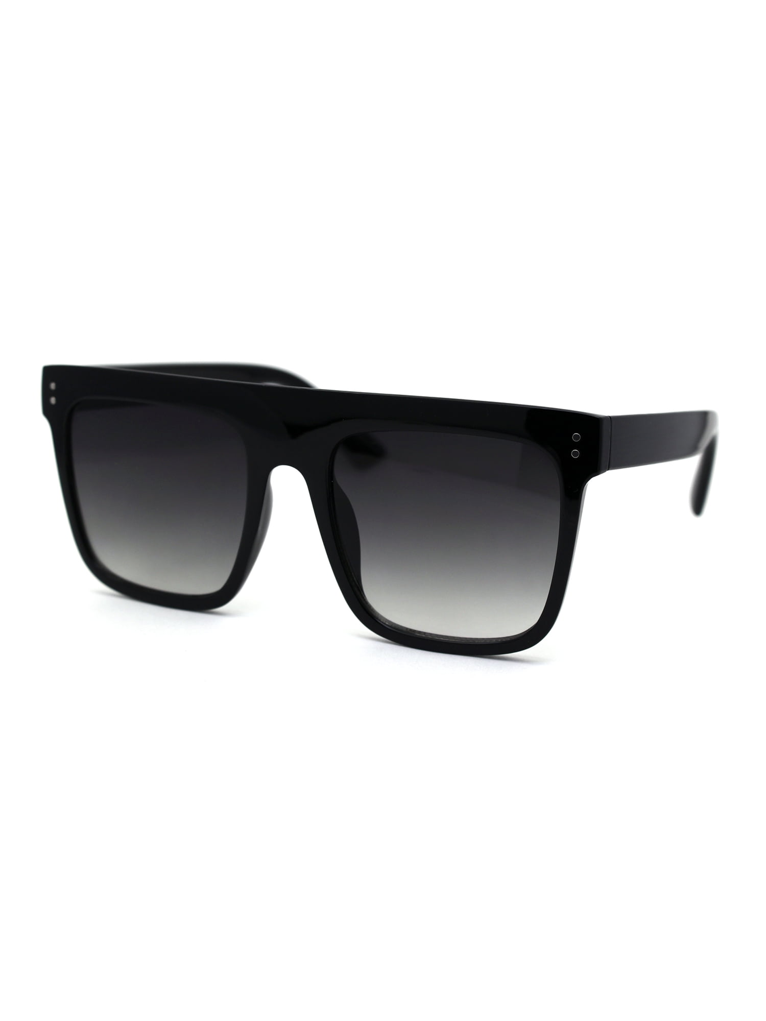 Flat Top Mobster Mafia Rectangular Retro Sunglasses Black Smoke ...
