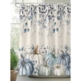 Blue Pumpkin Shower Curtain 36"W x 78"L Thanksgiving Plant Fall Linen ...