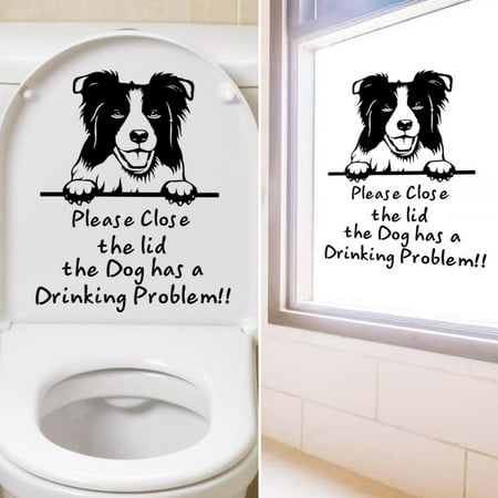 Cartoon Dog Toilet Stickers For Bathroom Fun Toilet Lid Decals Toilet ...