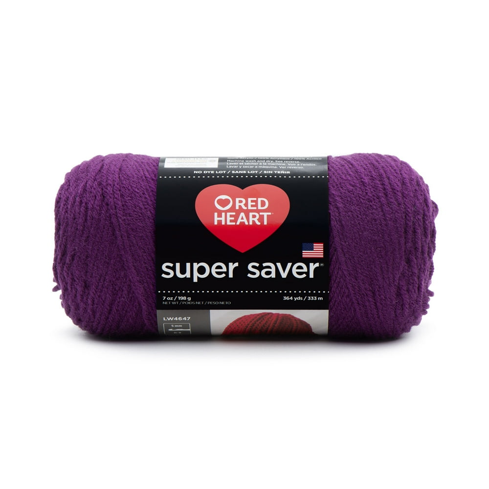 Red Heart Super Saver Size 4 Acrylic Light Raspberry Yarn, 364 yd ...