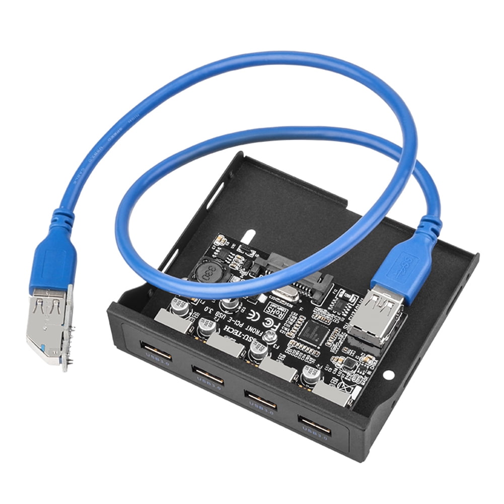 JShteea DIY 5Gbps PCI-E 1X a USB 3.0 PC Panel frontal 4 puertos USB ...