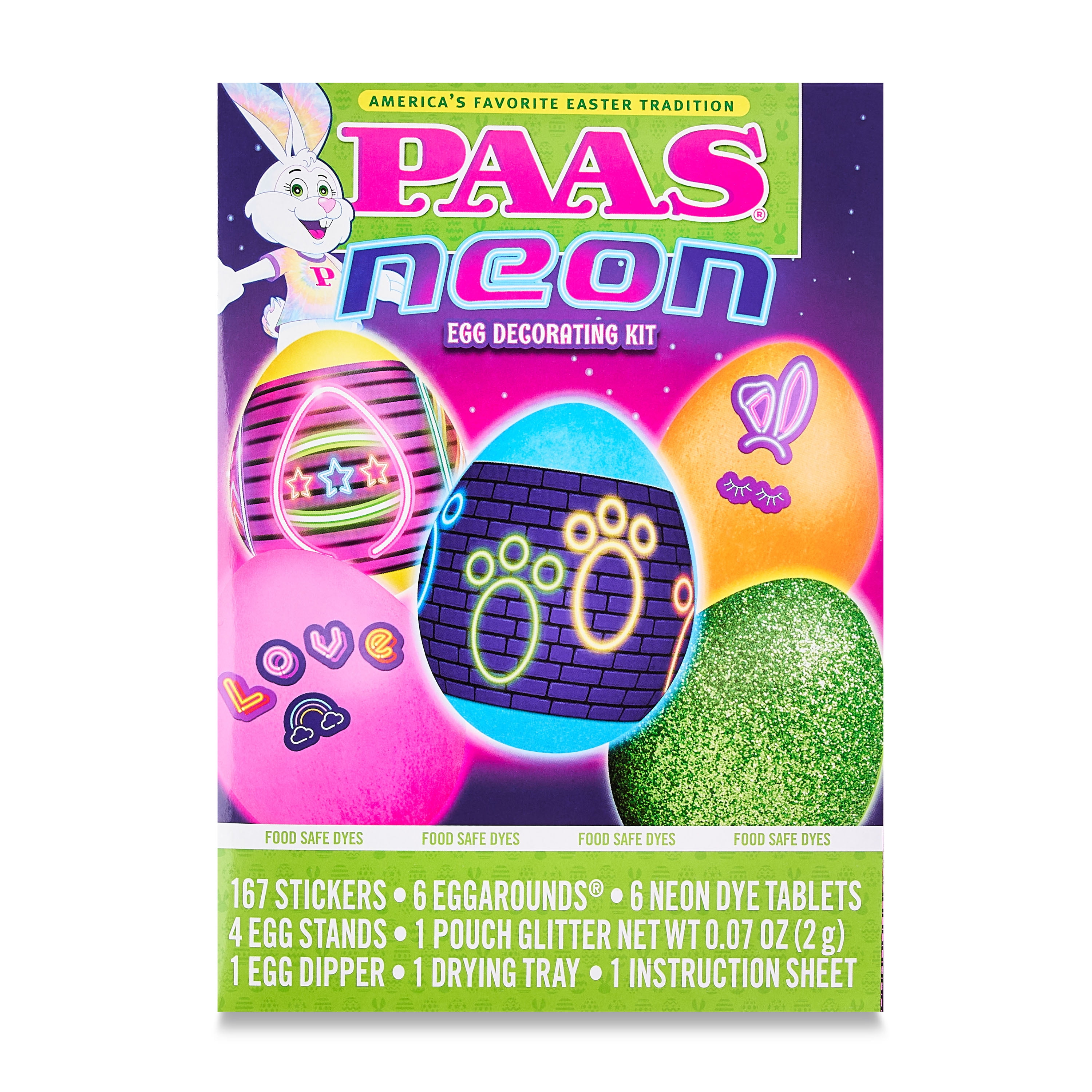 PAAS Easter Egg Decorating and Dye Kit, Neon, 1 Kit - Walmart.com