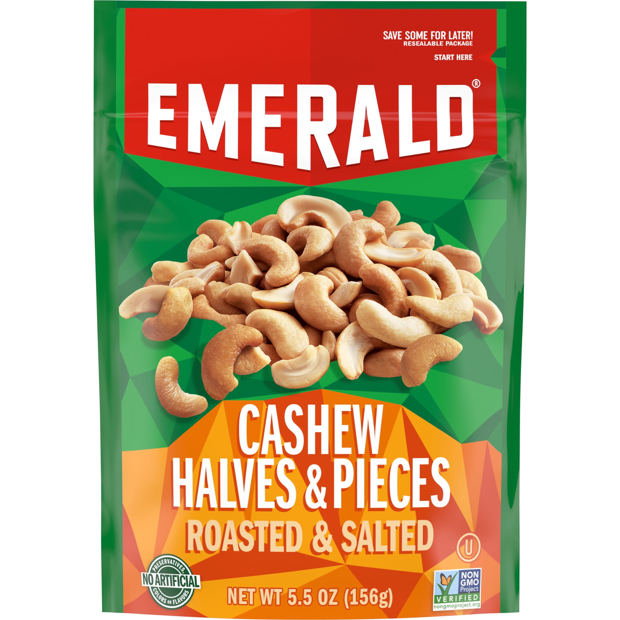 Emerald Roasted & Salted Cashew Halves and Pieces, 5.5 oz - Walmart.com