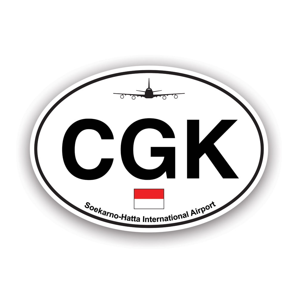 Soekarno û Hatta Airport Euro Oval Sticker Decal - Self Adhesive Vinyl ...