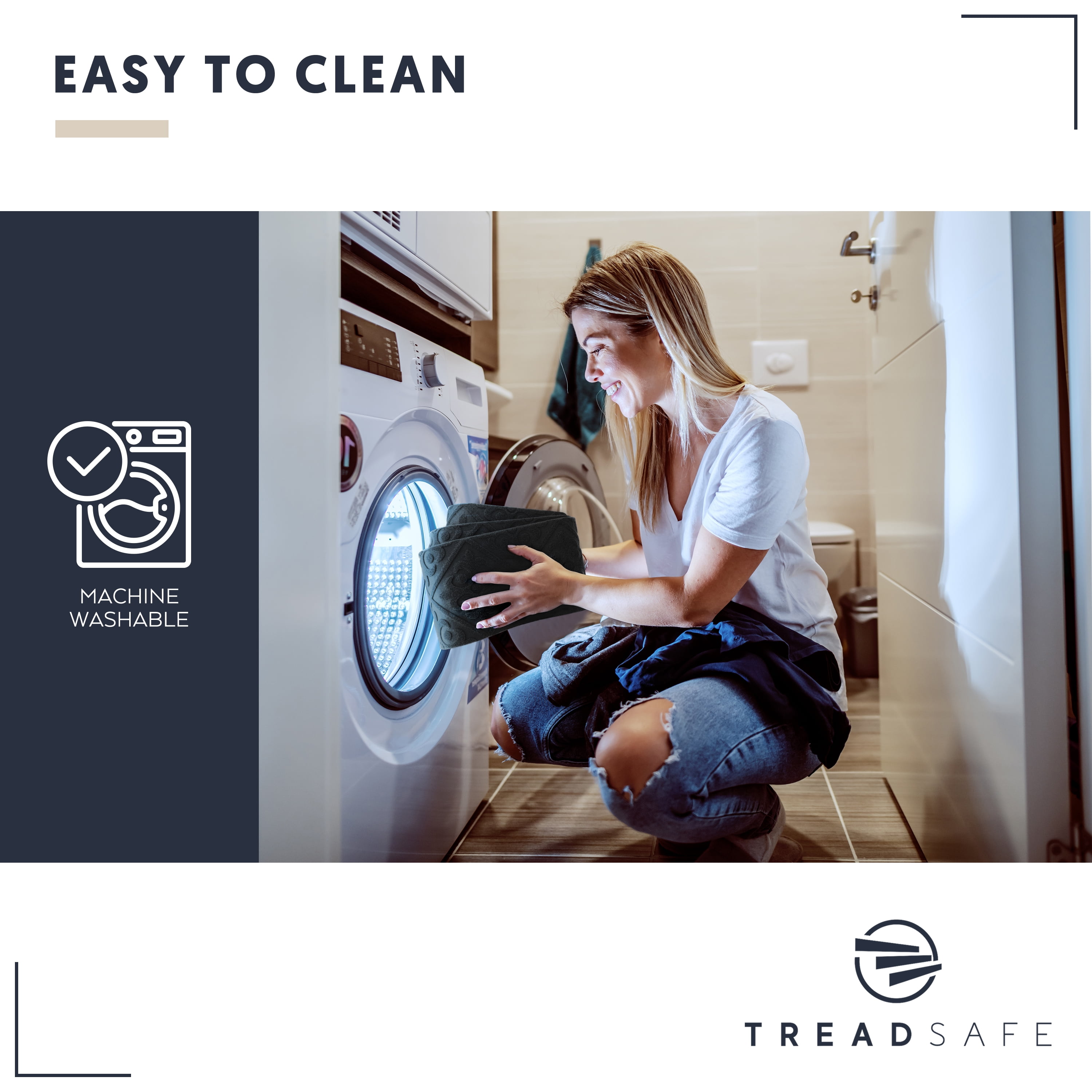 Buy TreadSafe 15 Pack of Charcoal Non Slip Stair Treads for Indoors ...