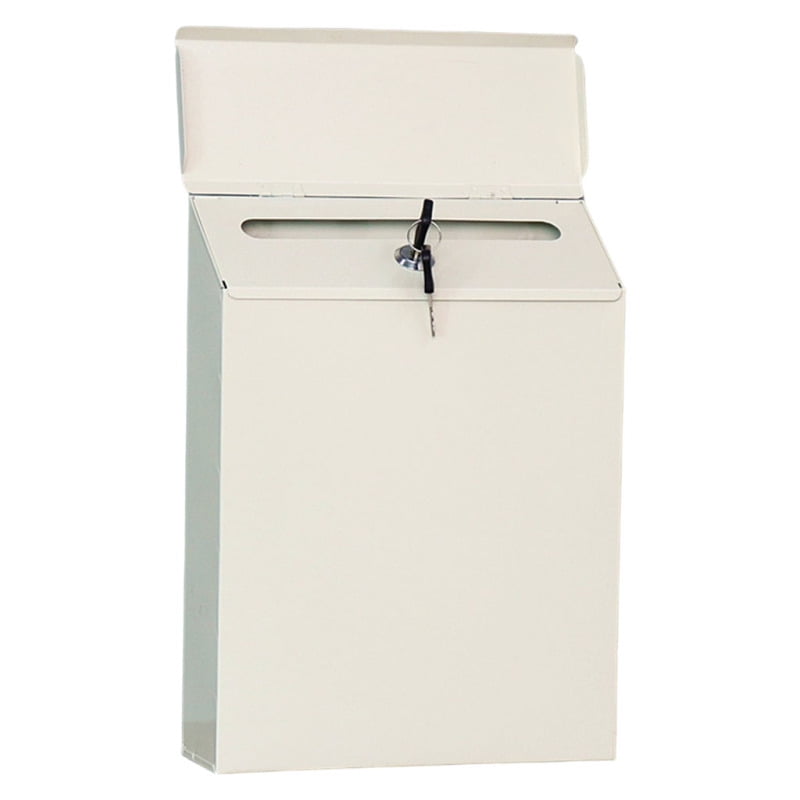 Iron Vertical Modern Mailbox Locking Letter Drop Box Durable Key ...
