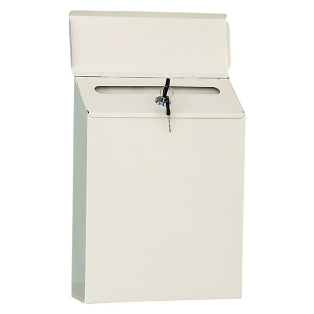 Iron Vertical Modern Mailbox Locking Letter Drop Box Durable Key ...