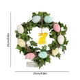 Easter Wreath Light String - 20cm LED Holiday Decor, Colorful Rabbit ...