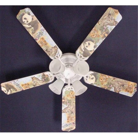 Ceiling Fan Designers 52FAN-KIDS-BSELZ Baby Safari Elephant Lion Zebra ...