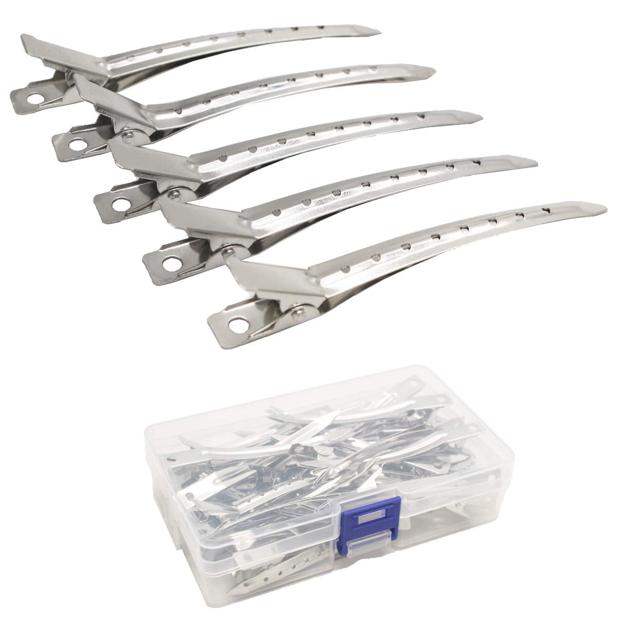 40PCS 3.5Inch Duck Bill Alligator Hair Clips Sliver Metal Hair ...