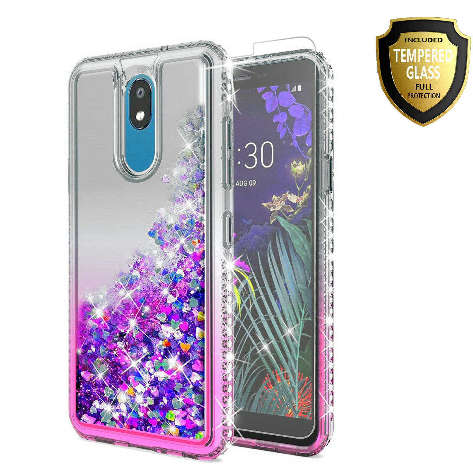 LG Stylo 5 Phone Case, with [Tempered Glass Protector Included] Liquid ...