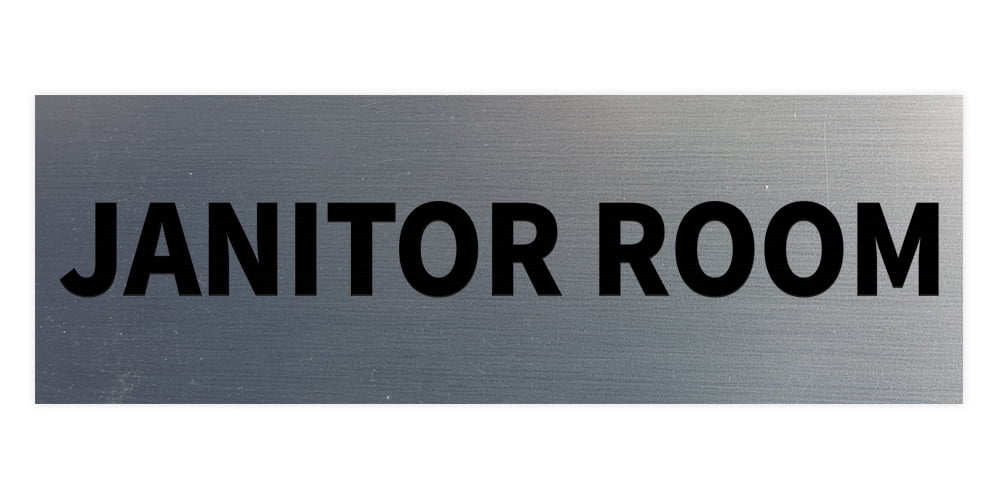 Basic Janitor Room Sign (Brushed Silver) - Small - Walmart.com