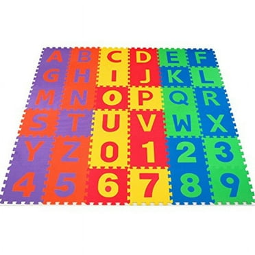 Foam Floor Alphabet Mat 96 pcs with Number Puzzle Mat by Hey! Play ...