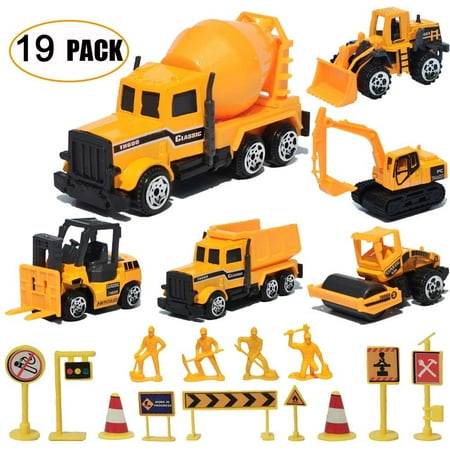 19 Pack Construction Toys,Mini Diecast Cars Play Sets Dumper,Bulldozers ...