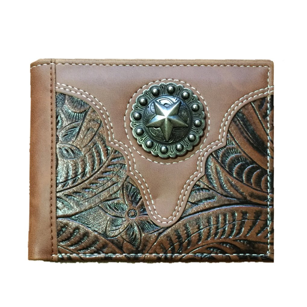 Premium Western Style Soft PU Leather Bifold Wallet in Multi- Emblem ...
