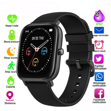 iTech Fusion Unisex Smart Watch & Fitness Tracker Black Case & Black ...