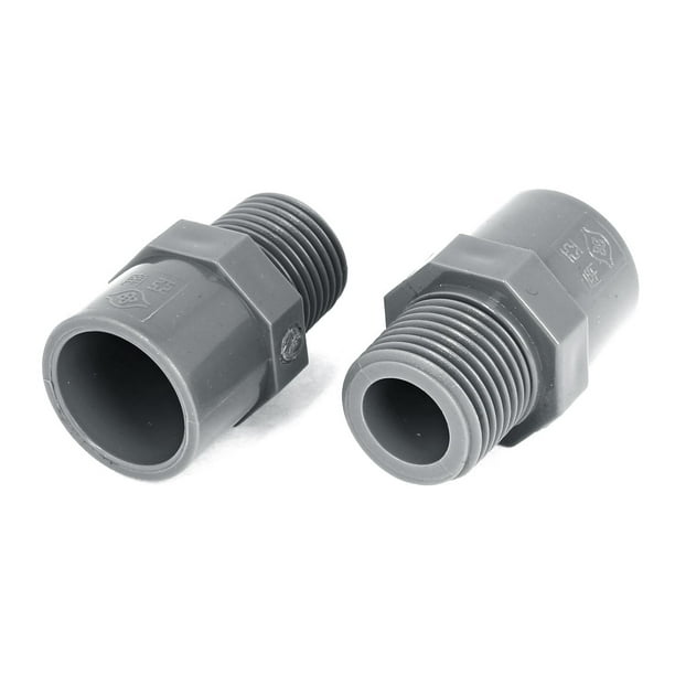 Unique Bargains 2pcs 1/2" PT Male Thread PVC Straight Pipe Tube Adapter ...