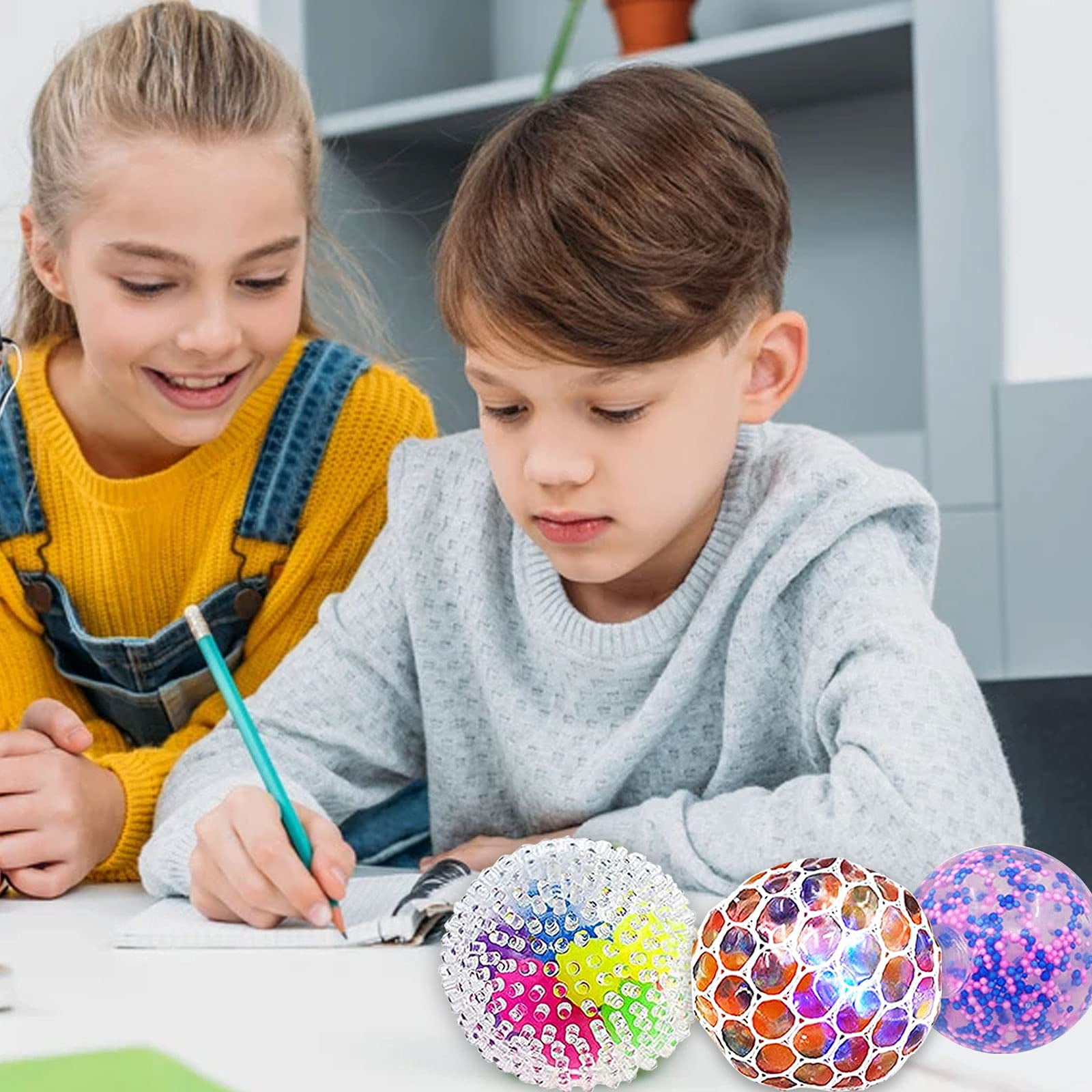 Buy 8 Pack Stress Balls, Ball Fidget Toy for Adults Kids to Relax,Mesh ...