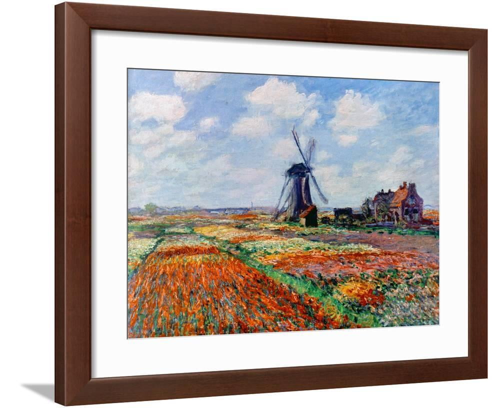 Monet Tulip Fields, 1886, Scenic World Culture Framed Art Print Wall ...