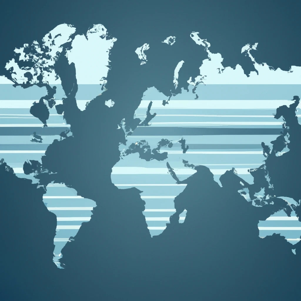 Stylized World Map II - 12" x 12" Art Print - Walmart.com