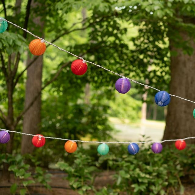 LampLust Multicolor Lantern String Lights - 20 Colorful Hanging ...