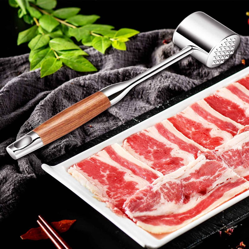 Meat Tenderizer Tool Meat Mallet Hammer 304 Stainless Steel Heavy