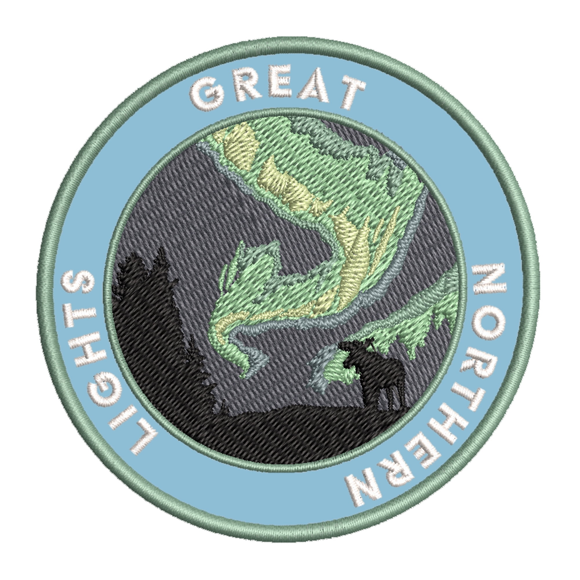 Great Northern Lights 3.5 Inch Iron Or Sew On Embroidered Fabric Badge ...