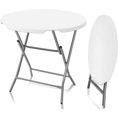 MSYMY 32" Round Folding Table, Folding Cocktail Table,Plastic Coffee ...