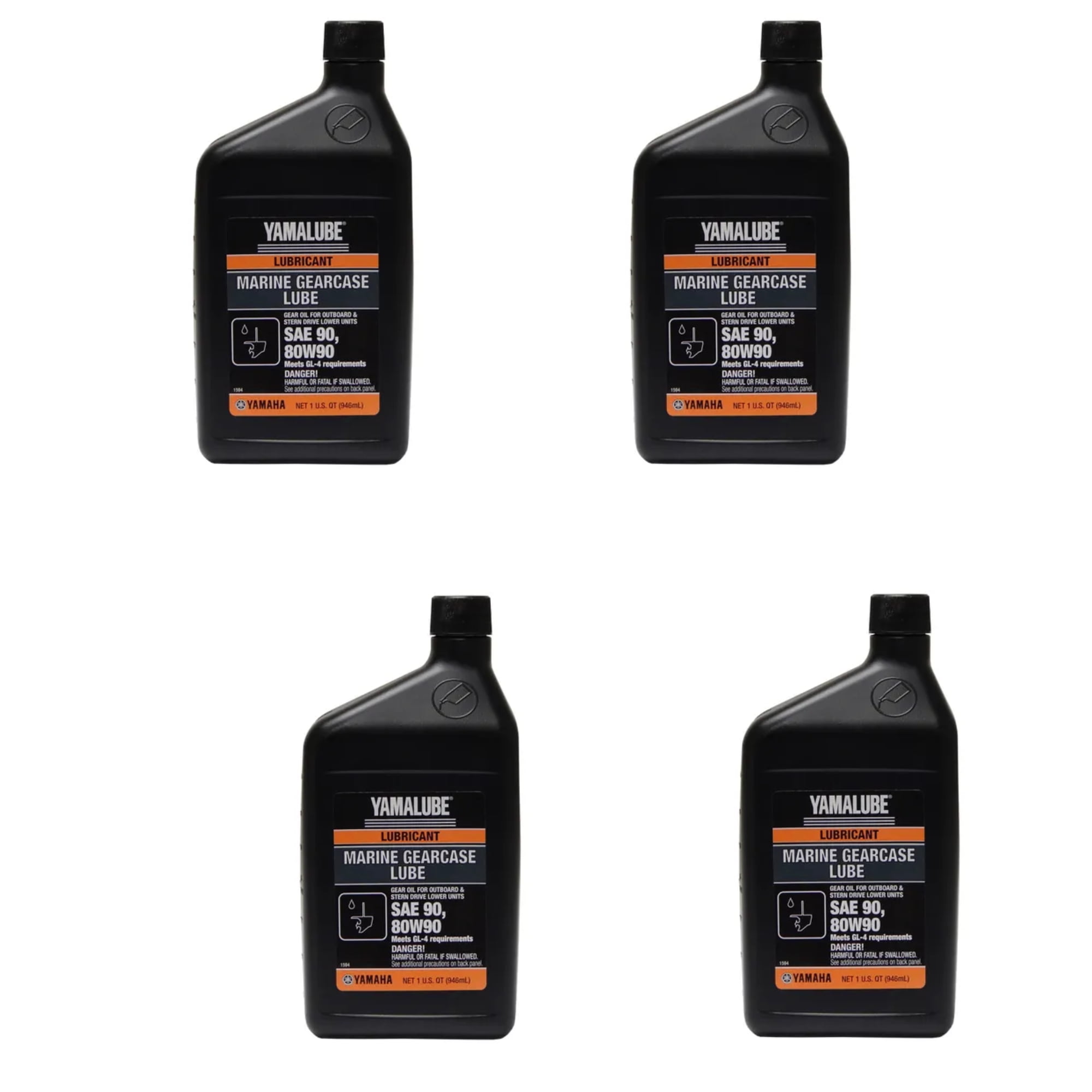 Yamaha Marine New OEM Lower Unit Gearcase Lube Oil, ACC-GEARL-UB-QTx4 ...