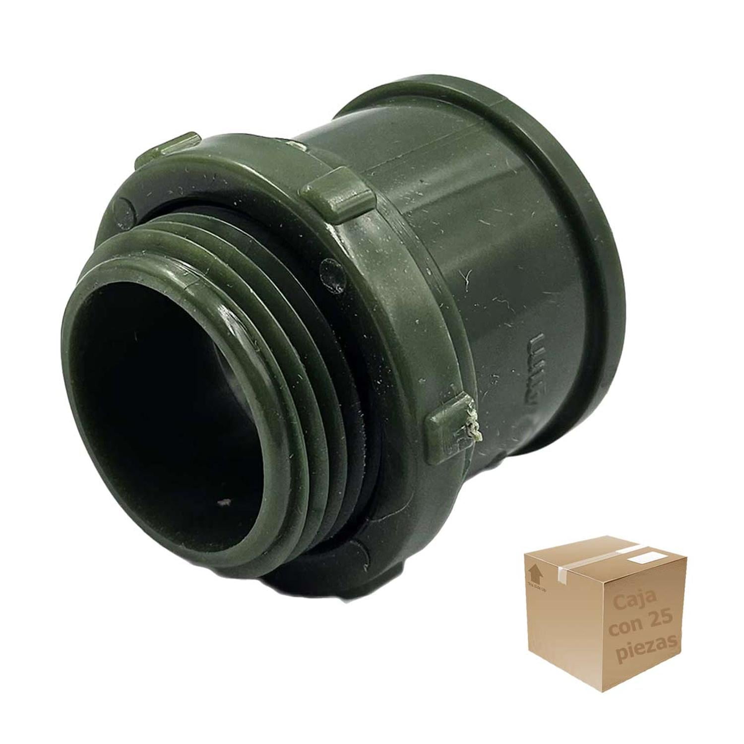 25 Pzs Conector C/ Rosca Conduit Pvc Pesado Verde 1 1/2 Pulg verde 1 1/ ...