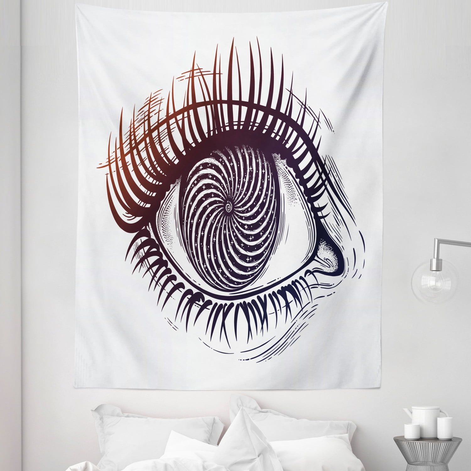 Eyeball Tapestry, Realistic Detailed Human Eye with Outer Space Themed ...