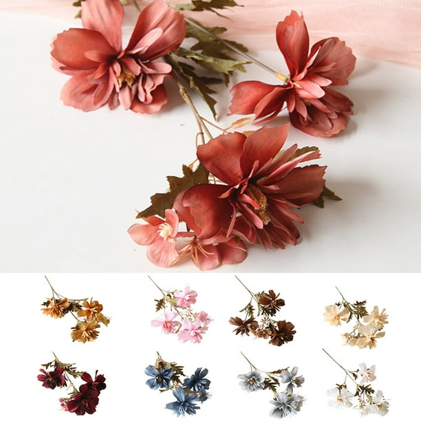 Travelwant 2Packs Artificial Flowers, Faux Flowers Silk Flower 3-Head ... Travelwant 2Packs Artificial Flowers, Faux Flowers Silk Flower 3-Head ...