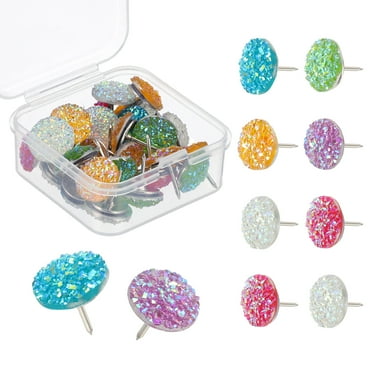 JAM Paper Push Pins, Round Head Map Tacks, 1 inch, Gold, 100/Pack ...