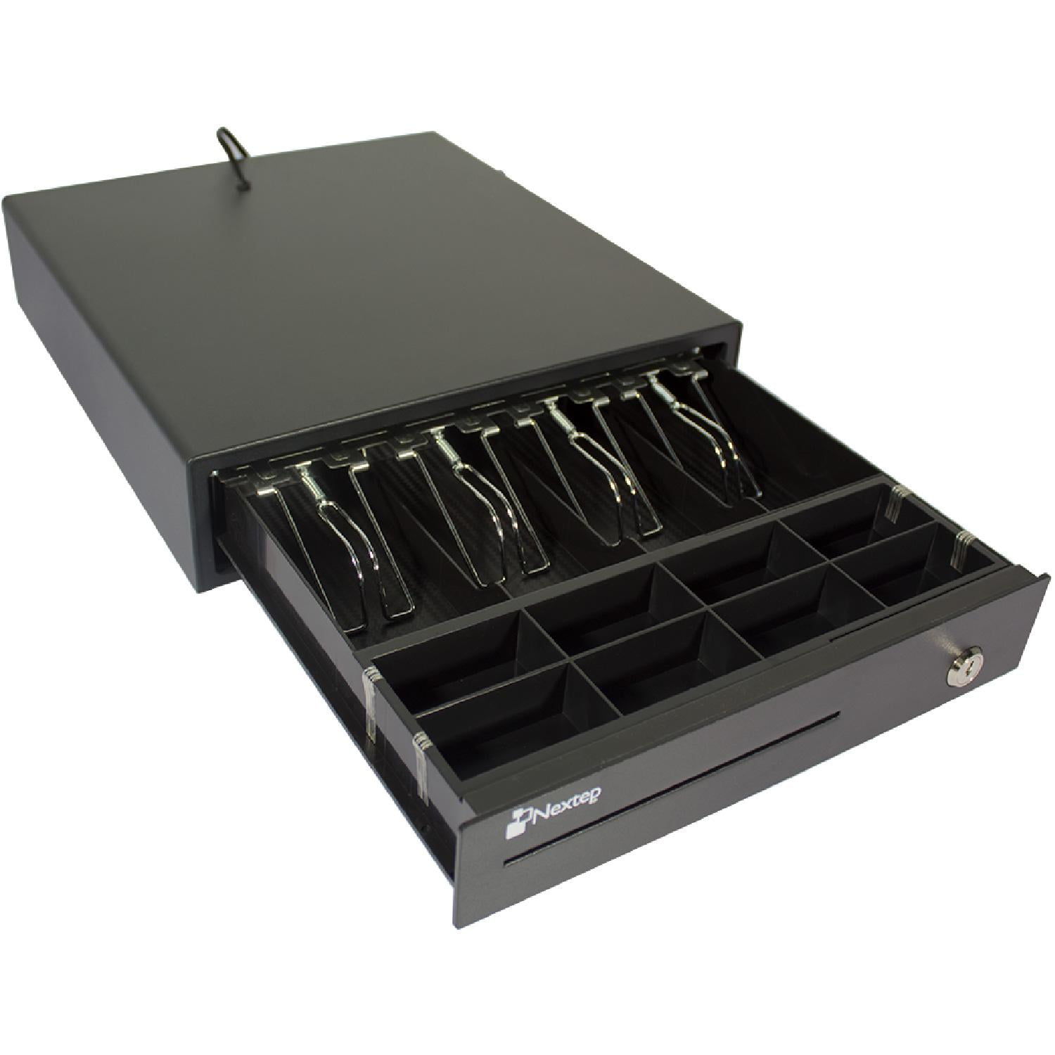 Cajon De Dinero NEXTEP Punto De Venta 4 Billetes 8 Monedas NE-514 negro ...