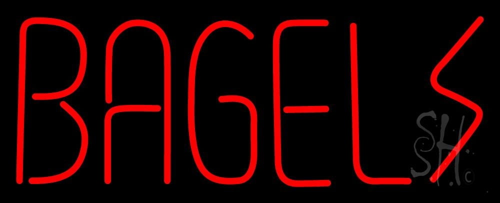 Bagels LED Neon Sign 10 x 24 - inches, Clear Edge Cut Acrylic Backing ...