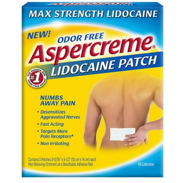 ASPERCREME Lidocaine Patches 5 ea (Pack of 6) - Walmart.com - Walmart.com